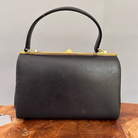 Vintage | Bags | Vintage 95s Black Handbag Red Lining | Poshmark